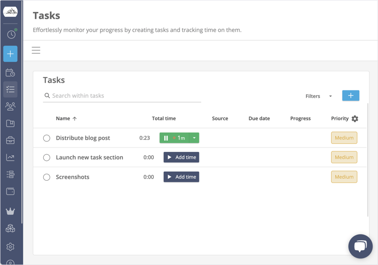 Easily Track Your Daily Tasks, with Timeneye's new Tasks section